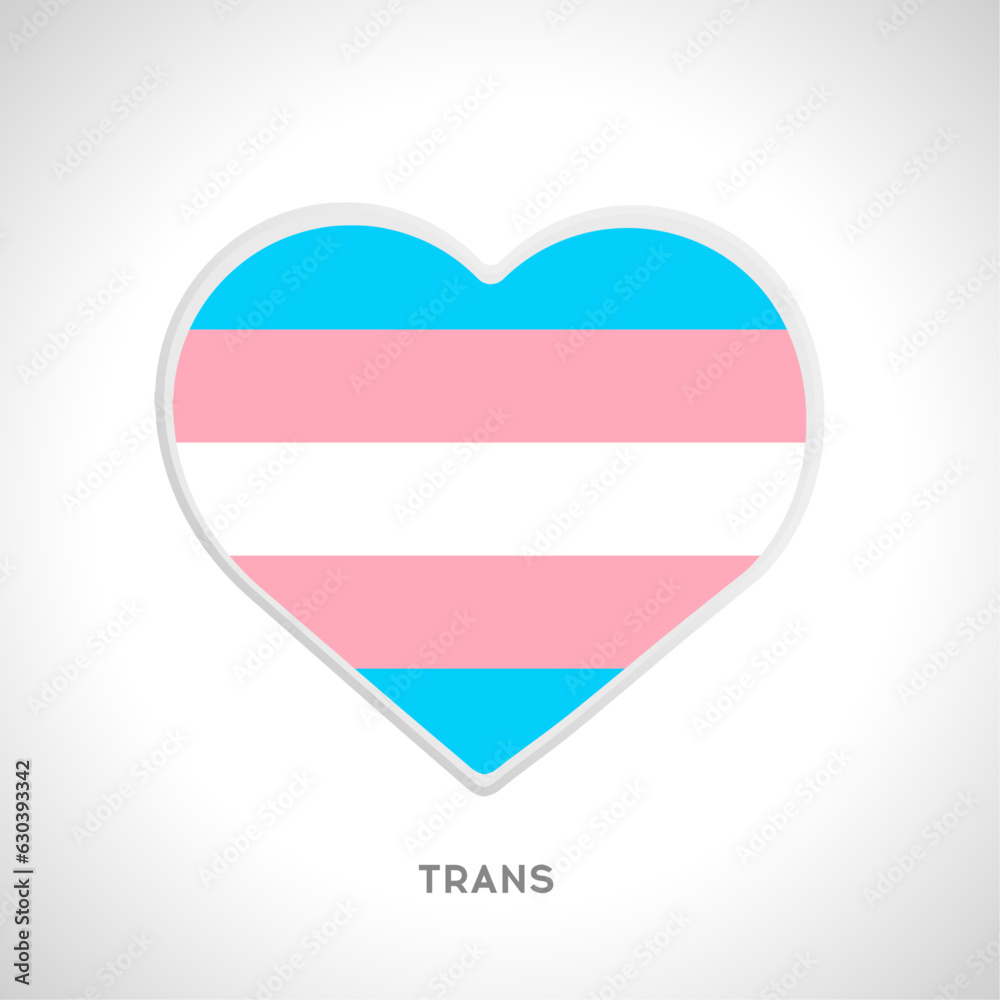 Heart with pride flag colors. Trans flag Stock Vector | Adobe Stock