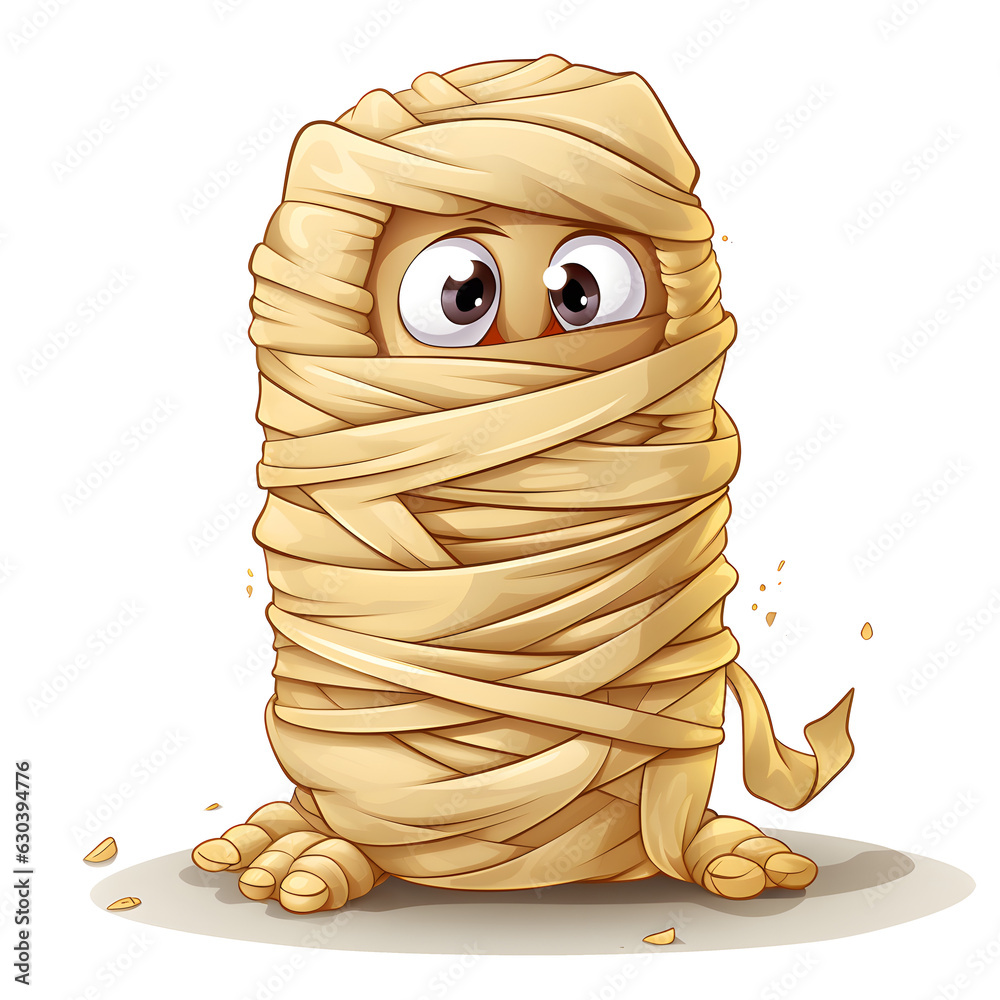 Cartoon clipart of mummy wrapped in bandages, transparent background ...