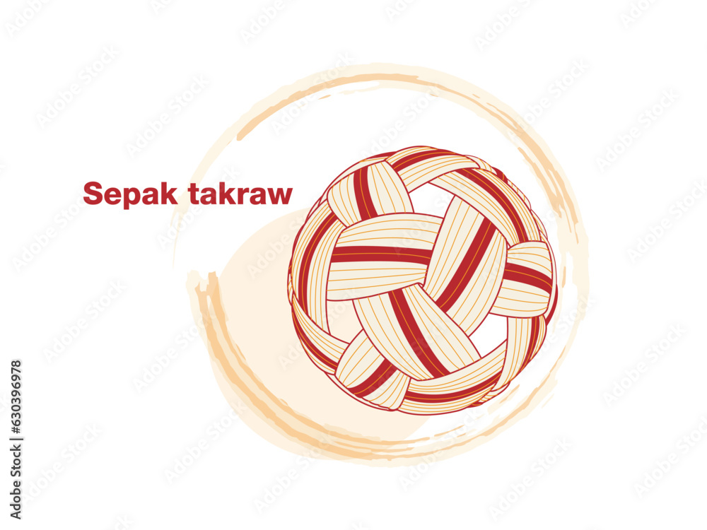 Vector illustration of sepak takraw ball. Sepak Takraw ball icon, sport ...