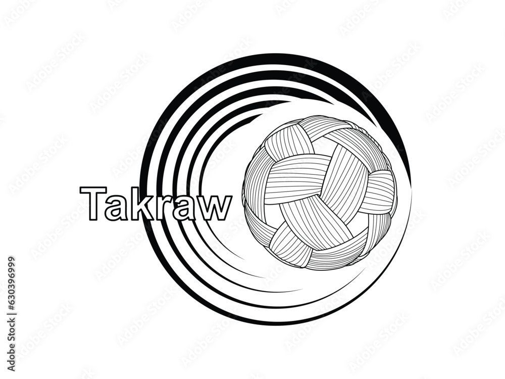 Vector illustration of sepak takraw ball. Sepak Takraw ball icon, sport ...