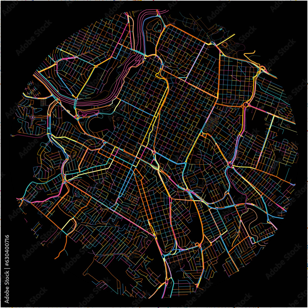 Colorful Map of Piracicaba with all major and minor roads. vector de ...
