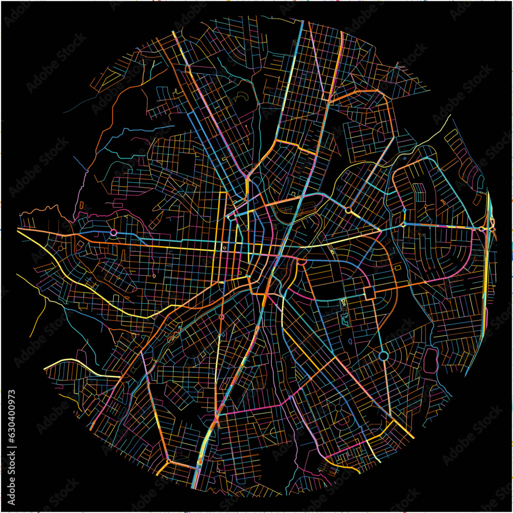 Vetor de Colorful Map of Anapolis with all major and minor roads. do ...