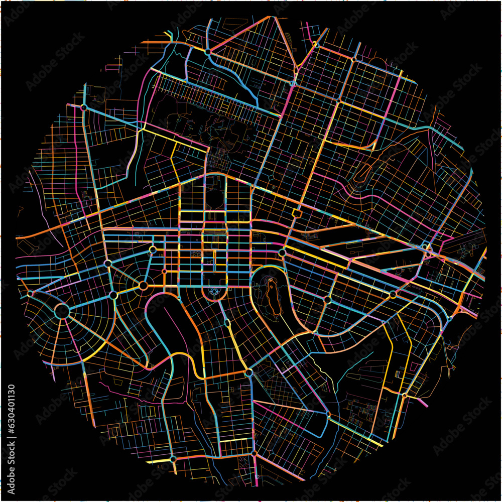 Colorful Map of Maringa with all major and minor roads. vector de Stock ...