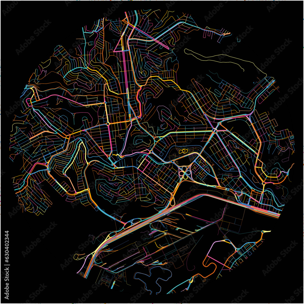 Colorful Map of Ipatinga with all major and minor roads. vector de ...