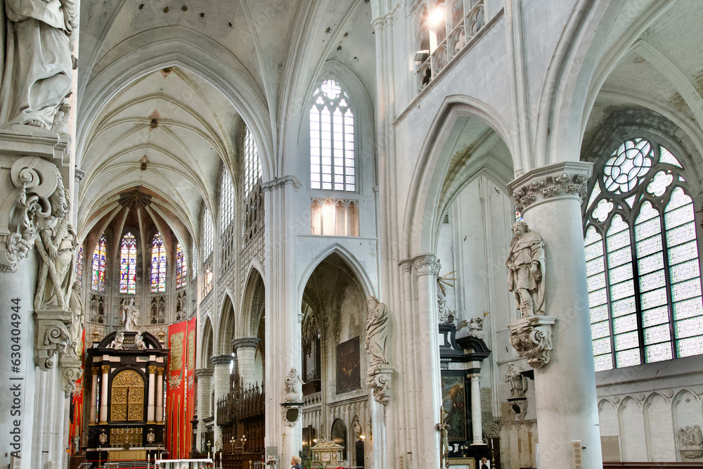 Interior of the Saint Rumbold's cathedral. This monolithic masterpiece ...