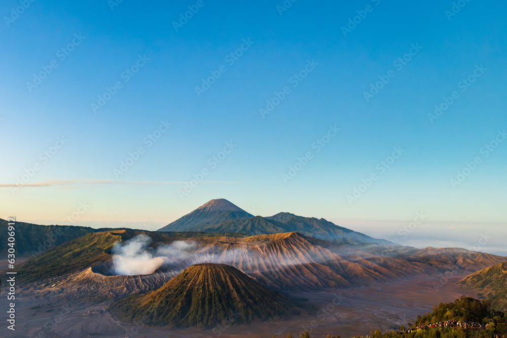 Mount Bromo volcano at sunrise, the magnificent view of Mt. Bromo ...