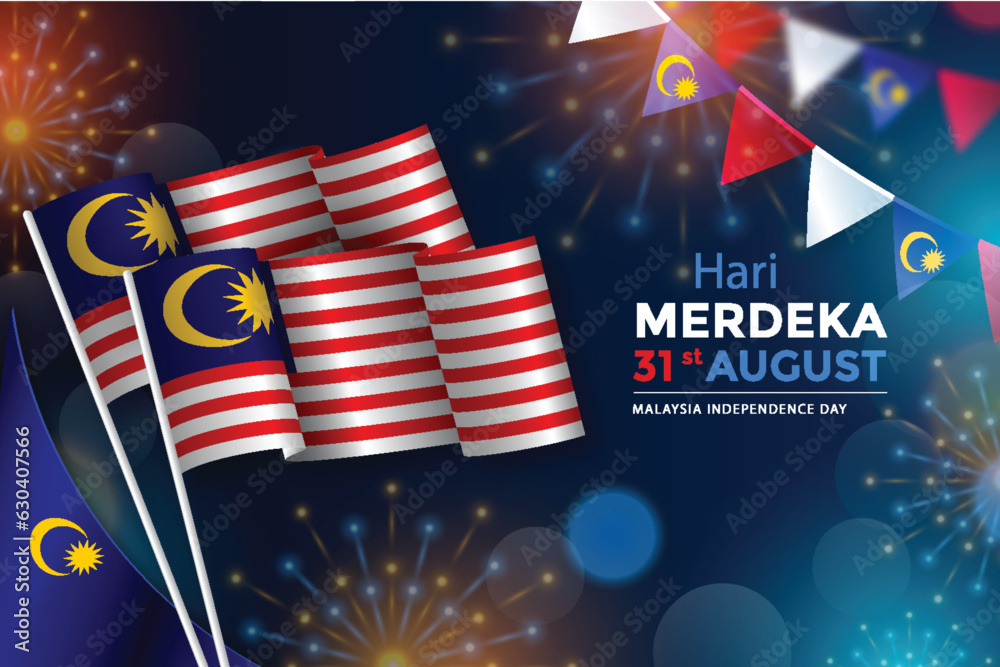 Free vector realistic hari merdeka illustration Stock Vector | Adobe Stock