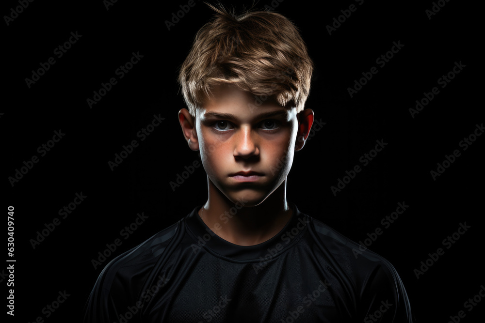 Concentrated Boy Rowing Athlete Standsa Black Background . Rowing An ...