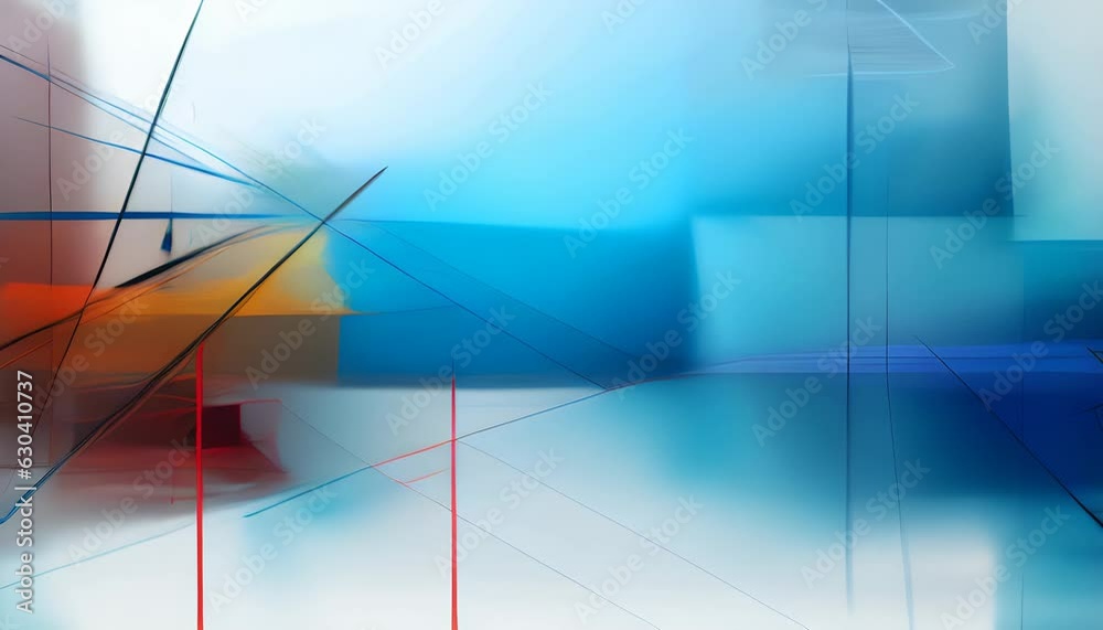 A blurred and narrow depth of field represented by an abstract painting ...