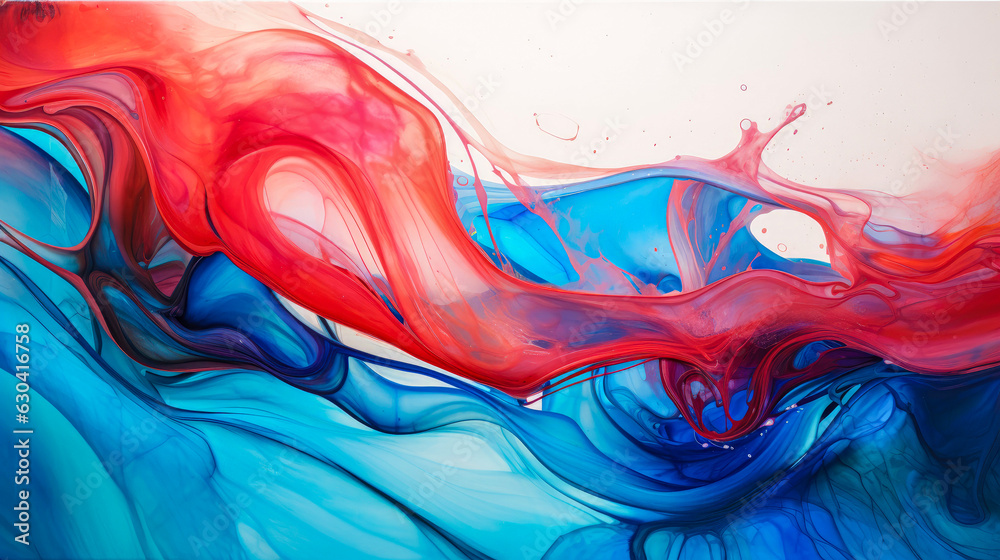 An explosion of paint and color in water, ink spilling vivid color ...
