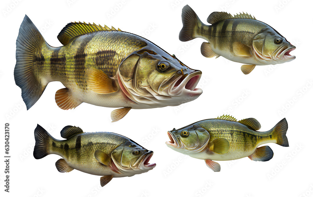 Portrait of largemouth bass fish isolated on white background Ai ...