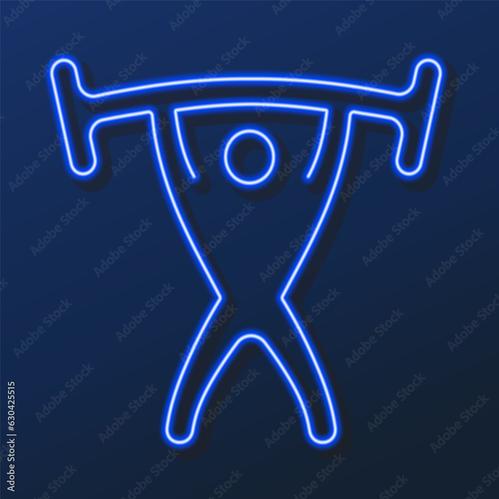 strongman barbell neon sign, modern glowing banner design, colorful ...