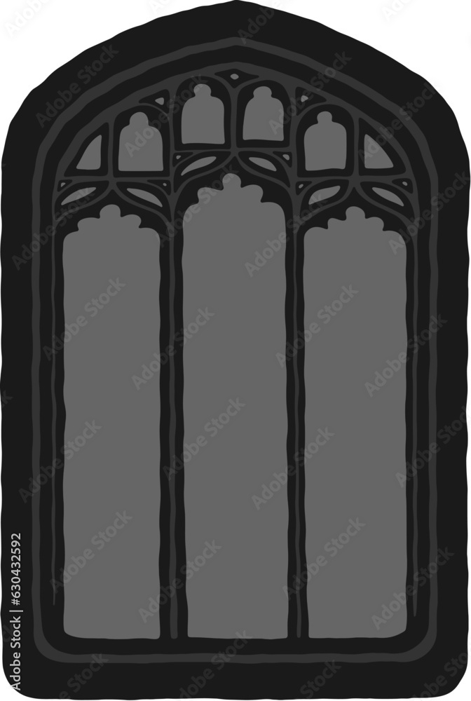 English perpendicular gothic window tracery with Tudor arch stylized ...