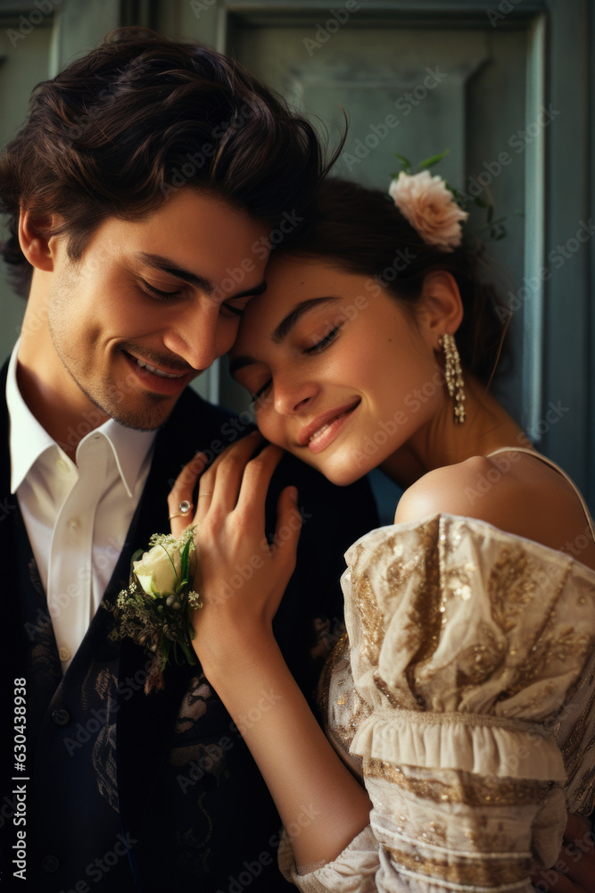 male/female woman/man model/couple in love in magazine editorial ...