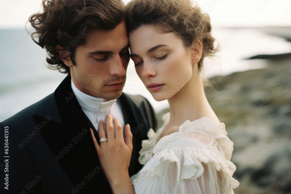 male/female woman/man model/couple in love in magazine editorial ...