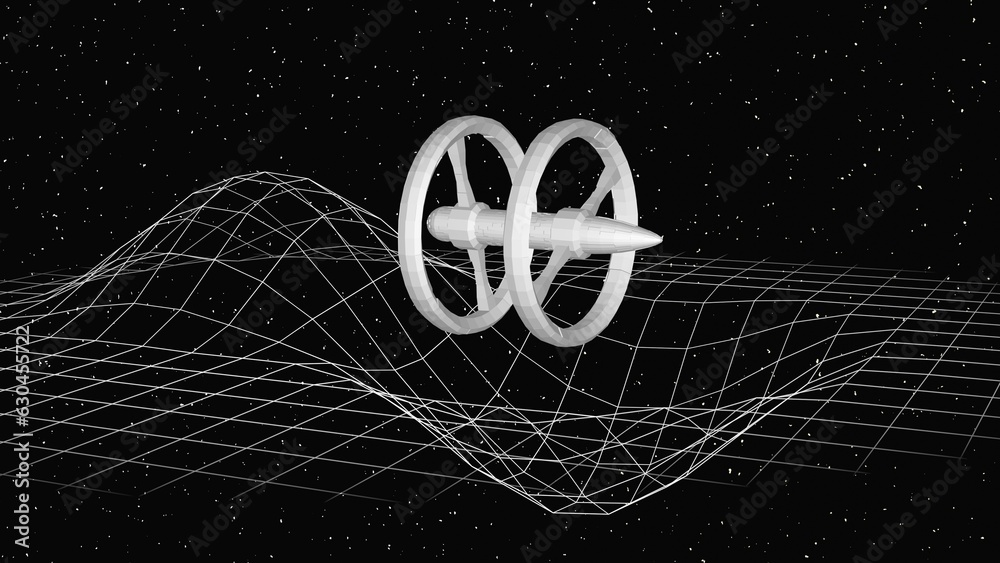 warp motor 3d illustration, hyperspace spaceship using spacetime ...