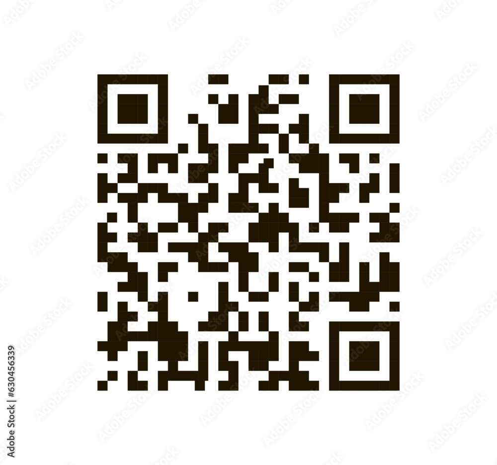 Vector QR code. Special identity code sign. Sample QR code for phone ...