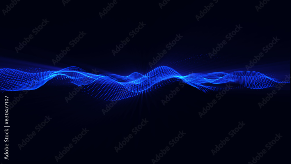 Blue digital dots form wave. Futuristic, Modern, Digital, Abstract and ...