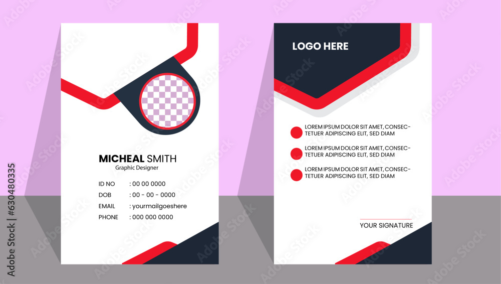 ID Card Template, Office Id card ,Employee Id card for your company ...