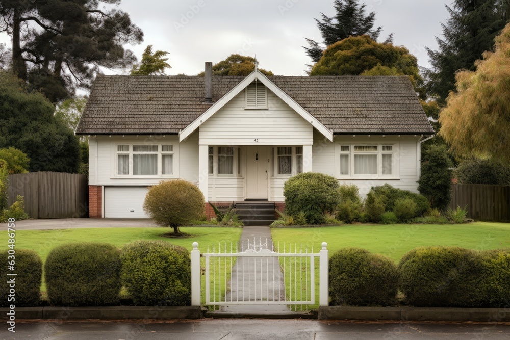 Example of a typical Australian family home front view. Lined with ...