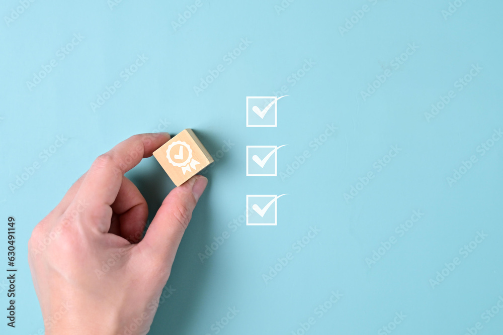 Certificate guarantee icon for certification and standardization ...