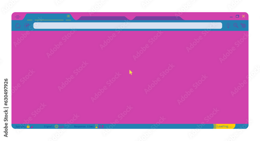 Pop art colorful internet browser webpage vector with system, signal ...