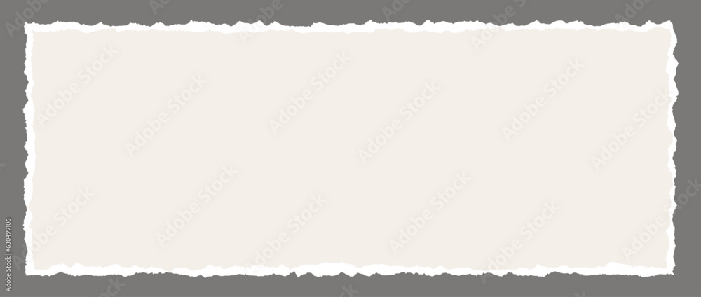 Torn paper frame background. Light beige blank sheet wallpaper with ...