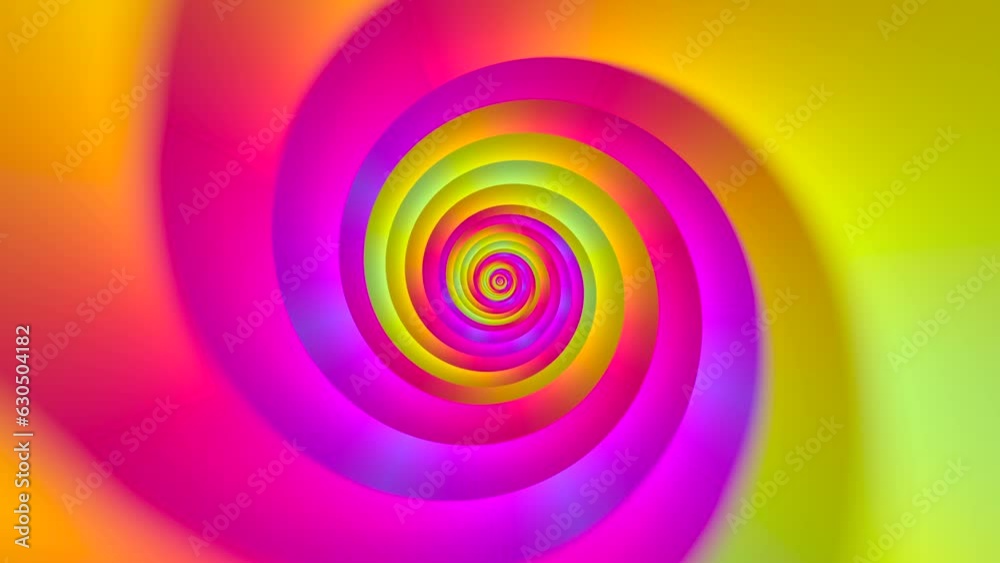 Minimal spiral in infinite rotation. Abstract background in pink and ...