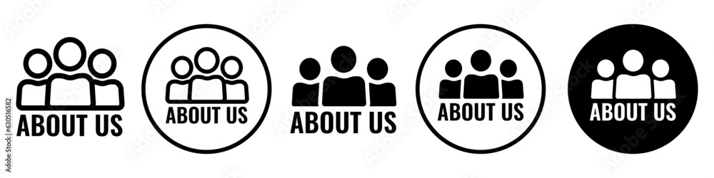 About Us symbol Icon. Company business owner contact information on ...