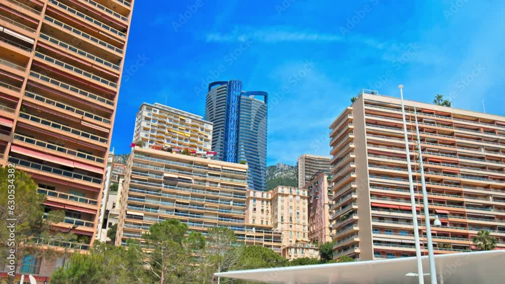 Beautiful new modern residential area in Monaco. Skyscrapers buildings ...