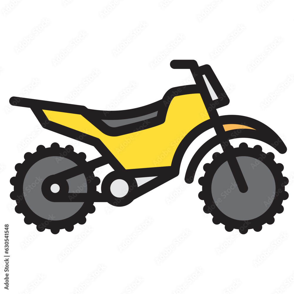 Motocross single outline icon. Transportation illustration for ...
