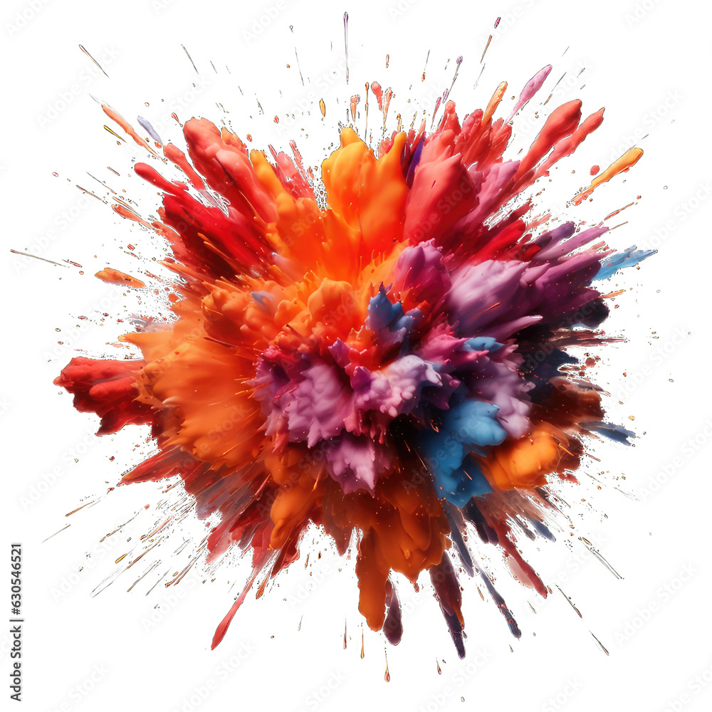 Colorful paint explosion, like a stick of dynamite in a pile of paint ...