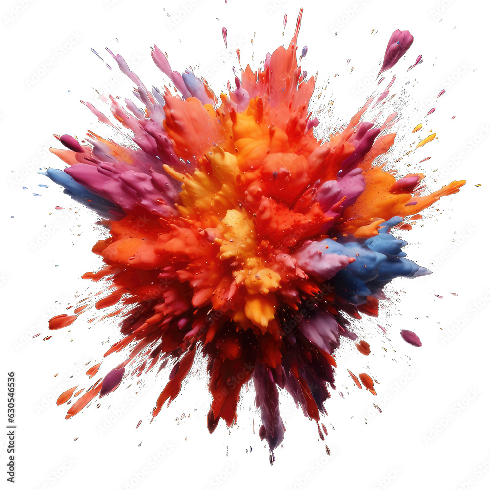 Colorful paint explosion, like a stick of dynamite in a pile of paint ...