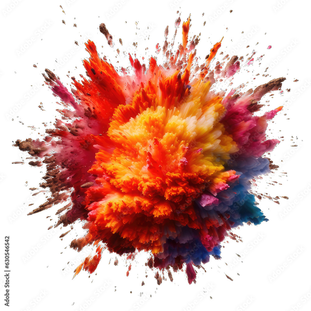 Colorful paint explosion, like a stick of dynamite in a pile of paint ...