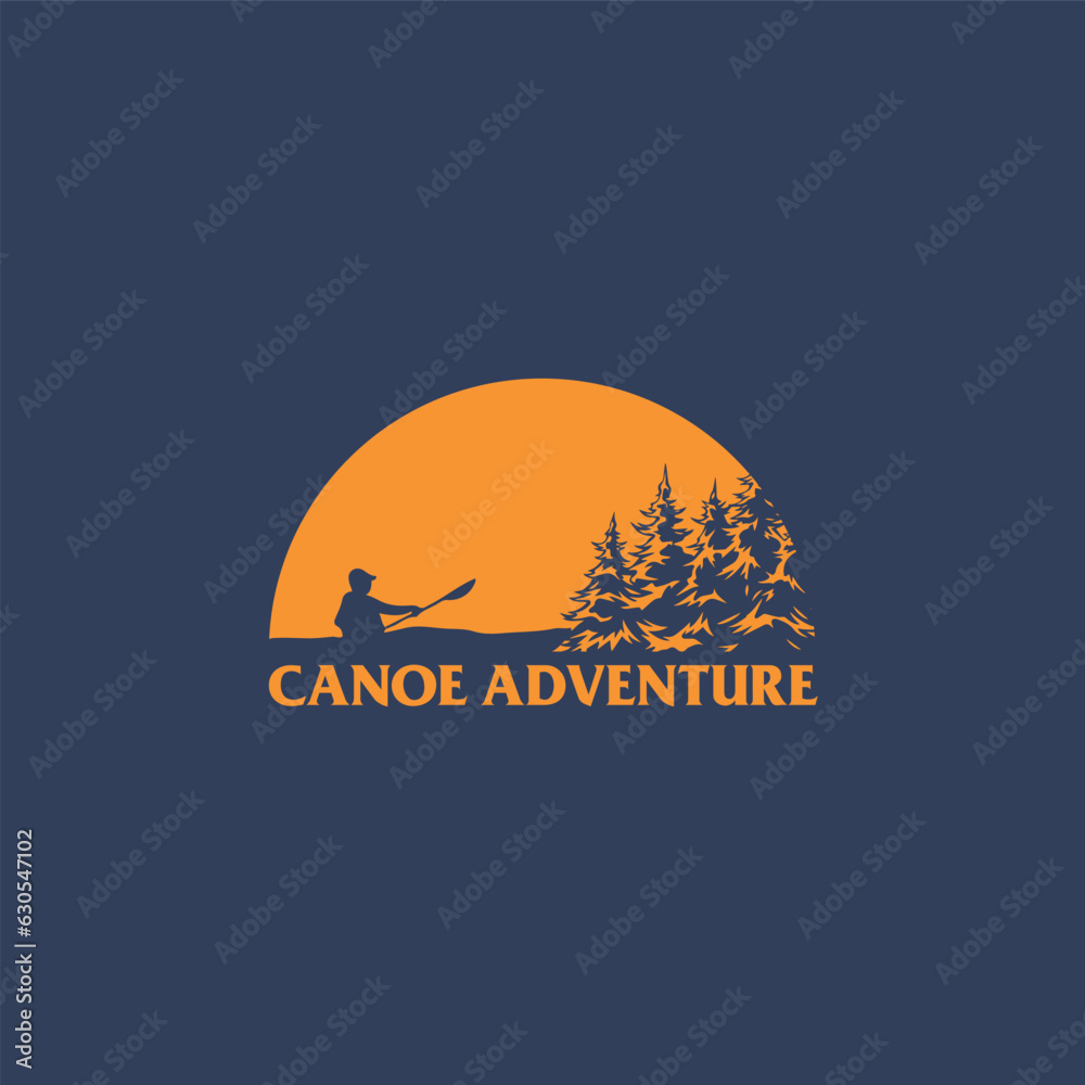 Canoe Paddle Adventure Logo.Canoe Oar Adventure Symbol.Kayak Sport Logo ...