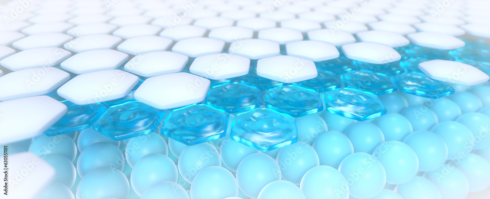 Structure of skin cell layers, Cosmetic background concept, 3D ...