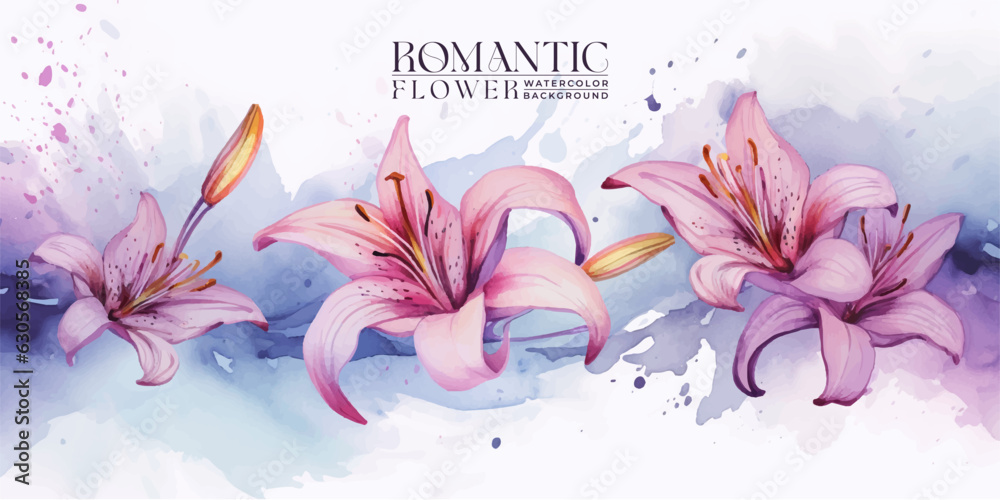 Watercolors Hand Painted Lilies
