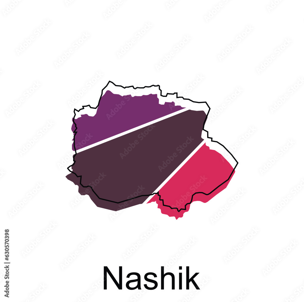 Map of Nashik World Map International vector template with outline ...