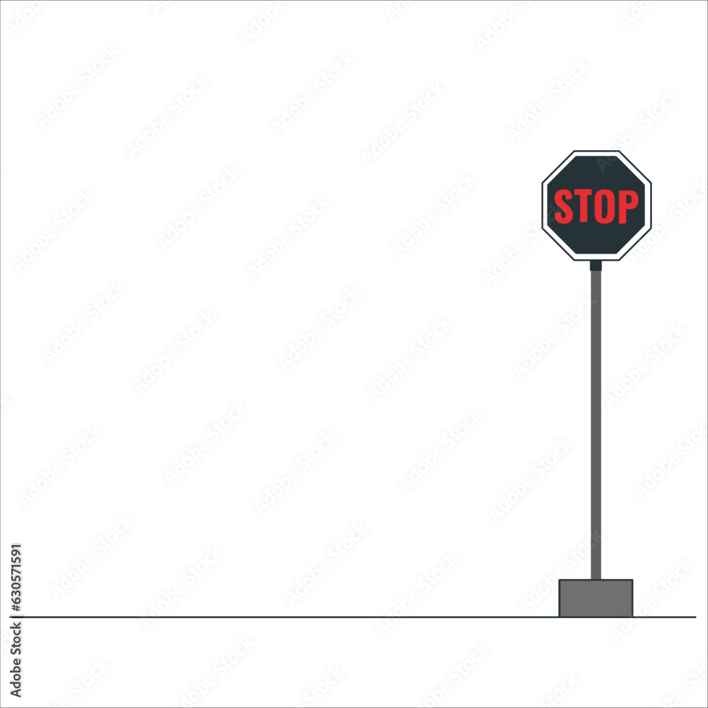 Stop road signs isolated. Direction traffic signs boards on metal stand ...