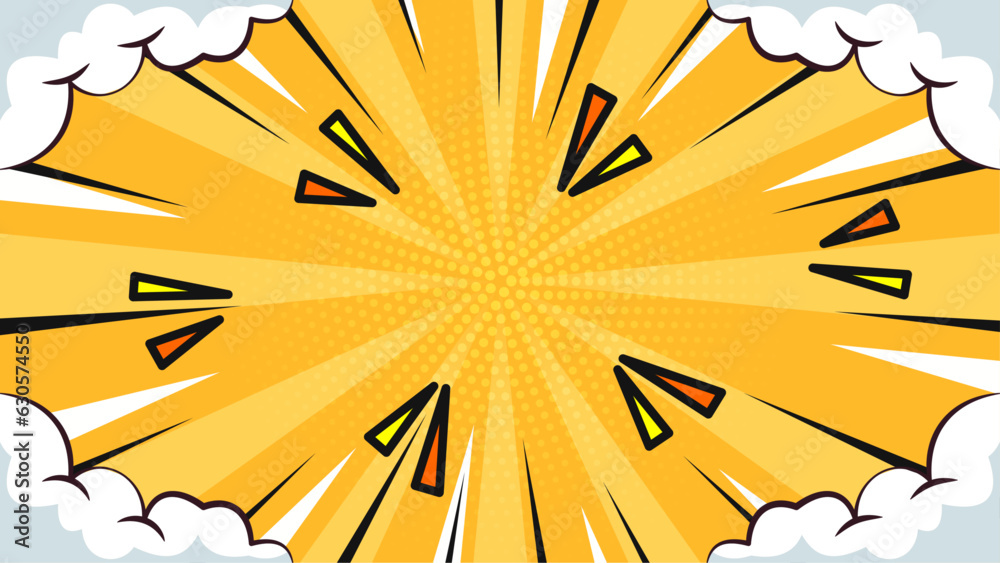 Cartoon comic background. Comics book colorful poster with colorful ...