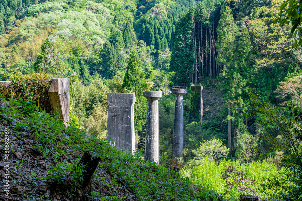 幻の鉄道遺産 広浜鉄道今福線 橋脚群 島根県浜田市 The heritage of Non-opened railway "Kouhin ...