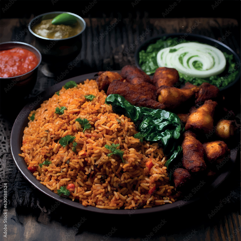 image Jollof rice or simply jollof, also called Benachin, is a single ...
