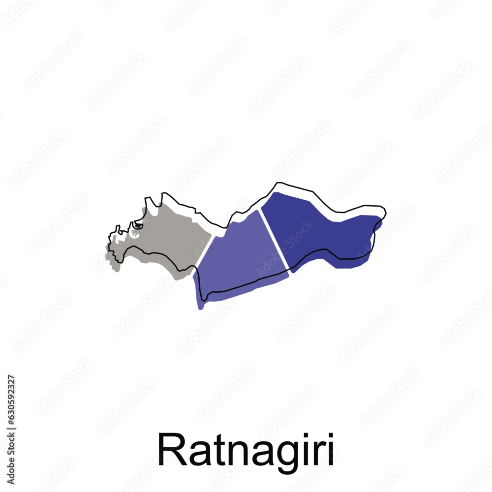 Ratnagiri City of India Country map vector illustration design template ...