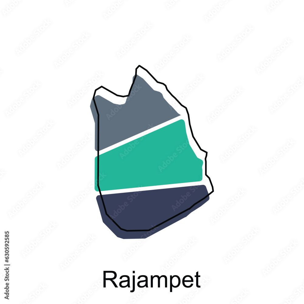 map of Rajampet City modern outline, High detailed illustration vector ...
