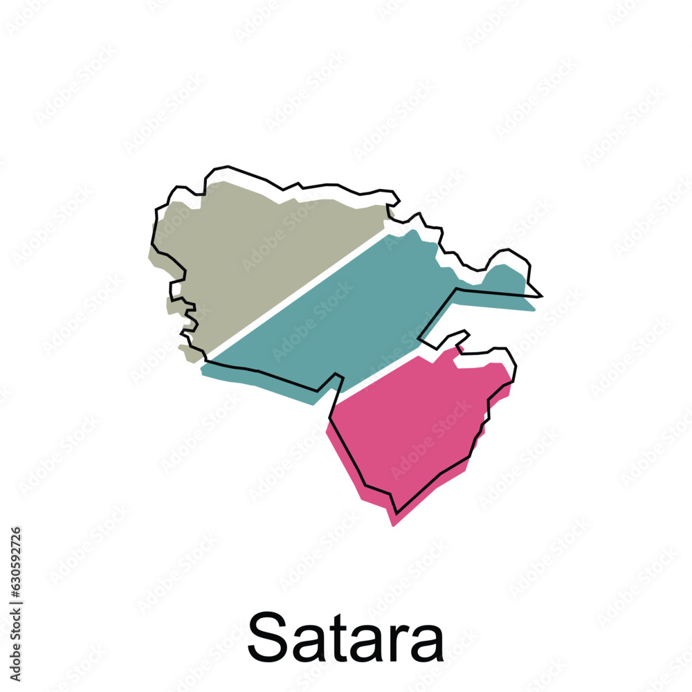 Satara City of India Country map vector illustration design template ...