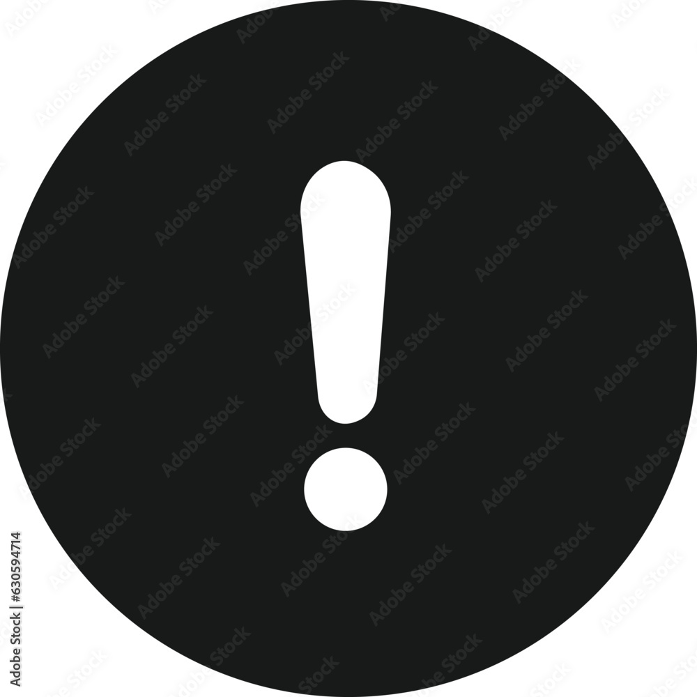 black Exclamation mark icons in flat style. Danger alarm on white ...
