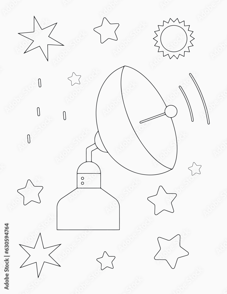 Space activity coloring page for kids, Cute and funny coloring page ...