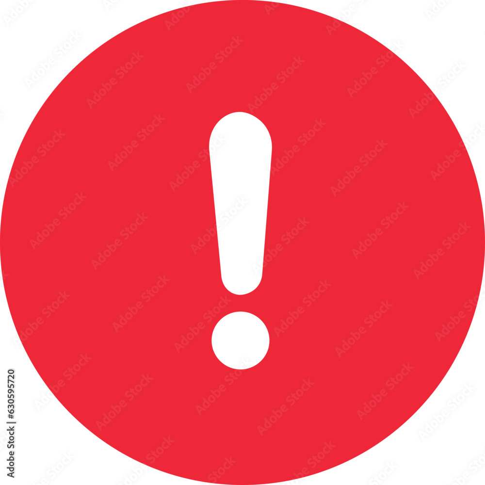 red Exclamation mark icons in flat style. Danger alarm on white ...