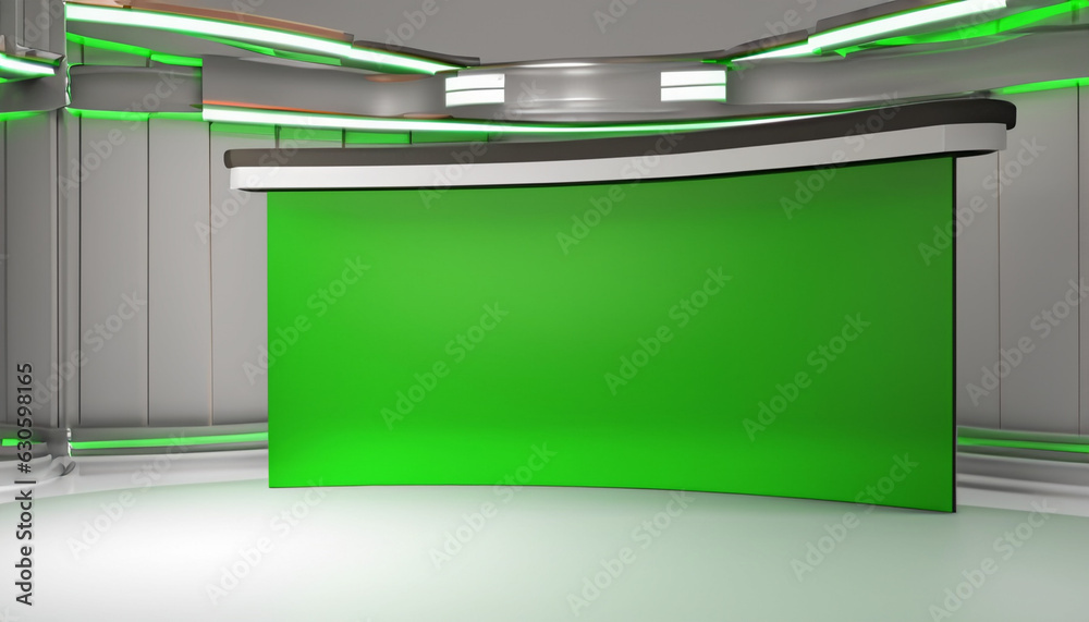 Virtual TV Studio, News Set background, virtual green Screen, virtual ...