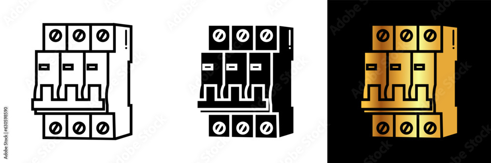 The Circuit Breaker Icon represents a safety device used to protect ...